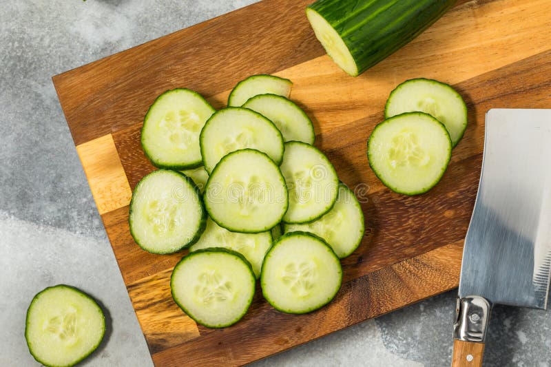 Cold Organic Green Cucumber Slices Stock Photo - Image of freshness ...