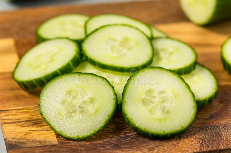 Cold Organic Green Cucumber Slices Stock Photo - Image of ingredient ...