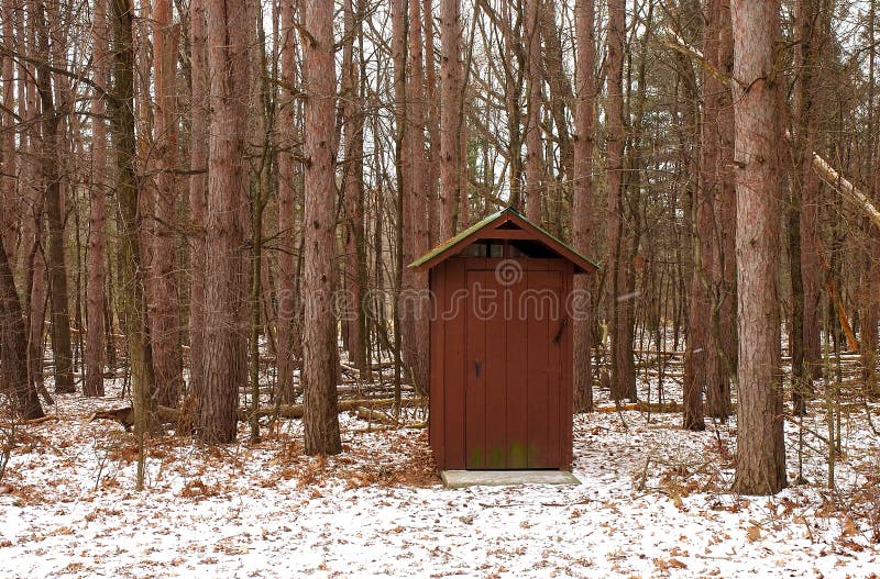 Cold Outhouse Visit stock photo. Image of state, freeze - 203058458