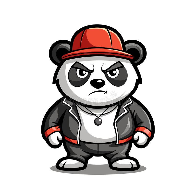 Cold Panda Cosplaying Vector Illustration Stock Image - Illustration of ...