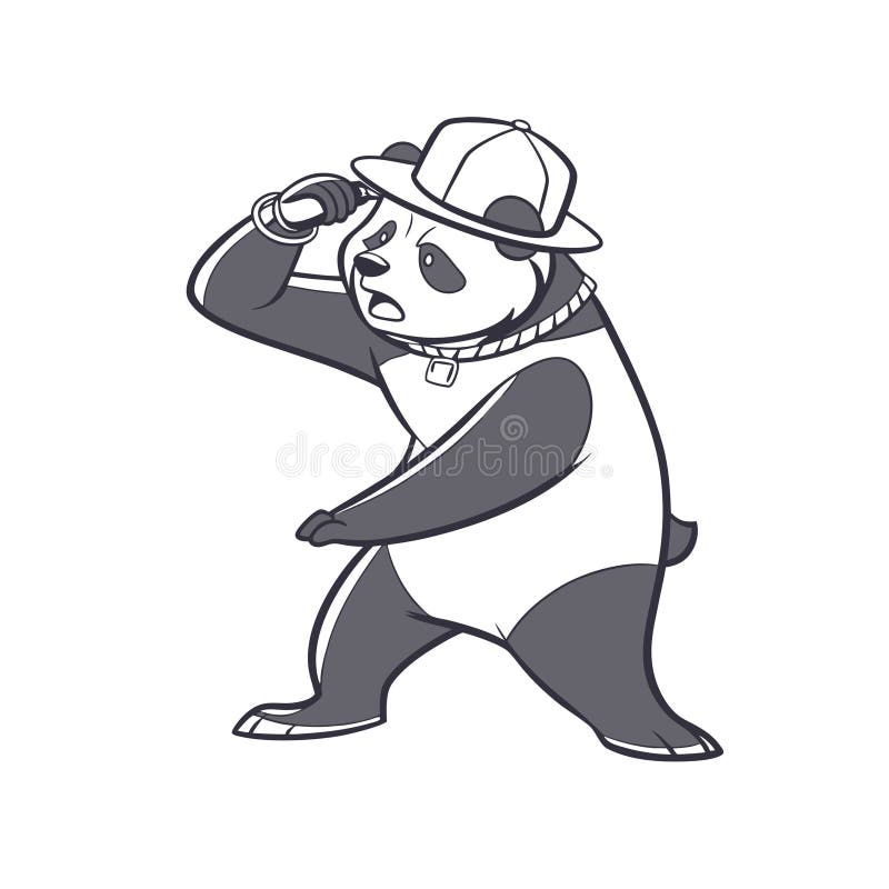 Cold Panda Cosplaying Vector Illustration Stock Illustration ...