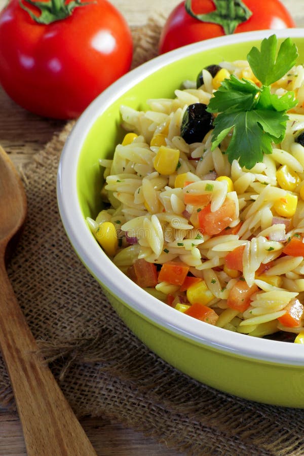 Cold Pasta Salad with Vegetables Stock Photo - Image of lunch, mixed ...