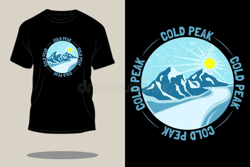 Cold Peak Retro Vintage T Shirt Design Stock Vector - Illustration of ...