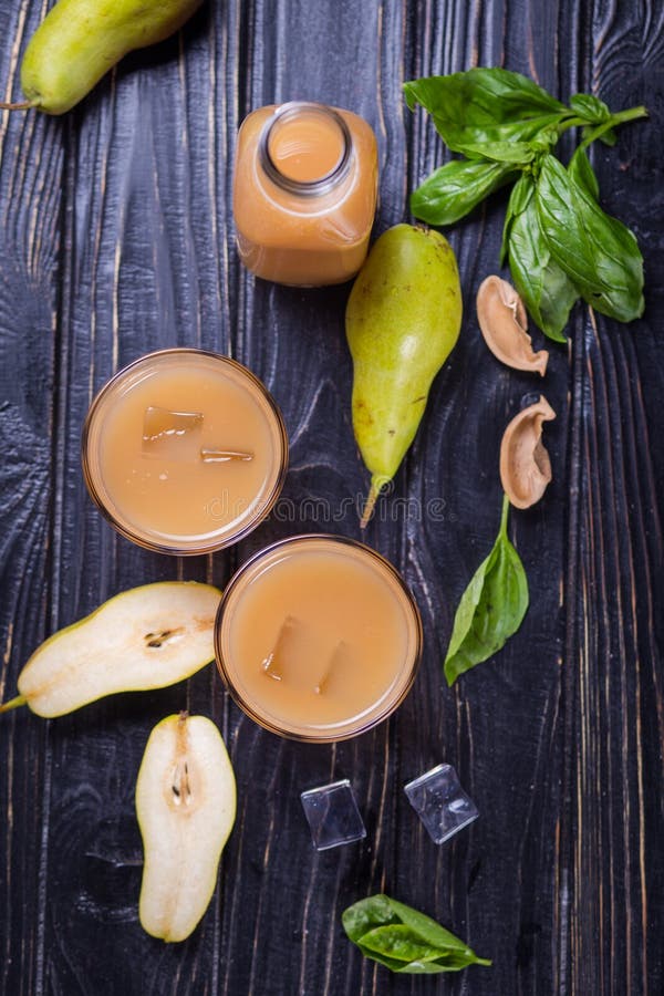 Cold pear drink stock photo. Image of rustic, saft, healthy - 100259578