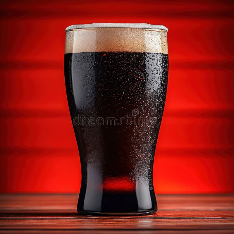 Cold Pint of Dark Stout Beer with Foam Stock Illustration ...
