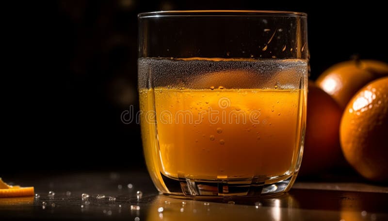 A Cold Pint Of Golden Whiskey Poured Into A Drinking Mug Generated By Ai Stock Illustration