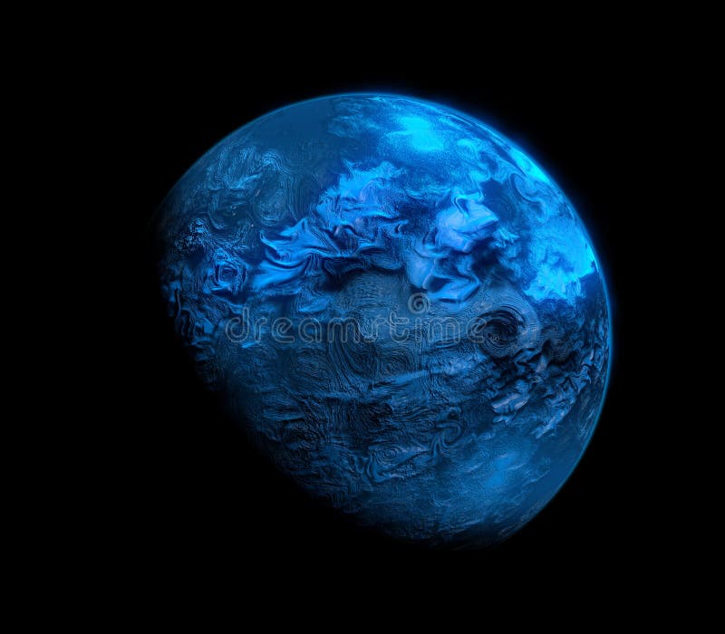 Cold Planet (in Other Galaxy) with Rising Sun Stock Illustration ...