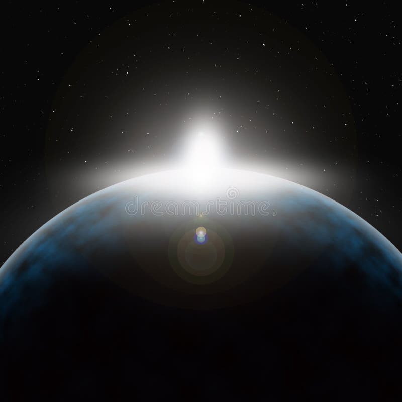 Cold planet in deep space stock illustration. Illustration of cold ...