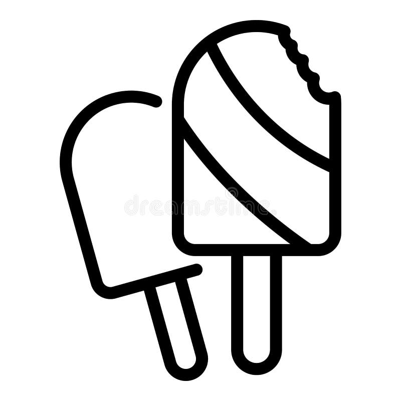 Cold Popsicle Icon, Outline Style Stock Vector - Illustration of ...