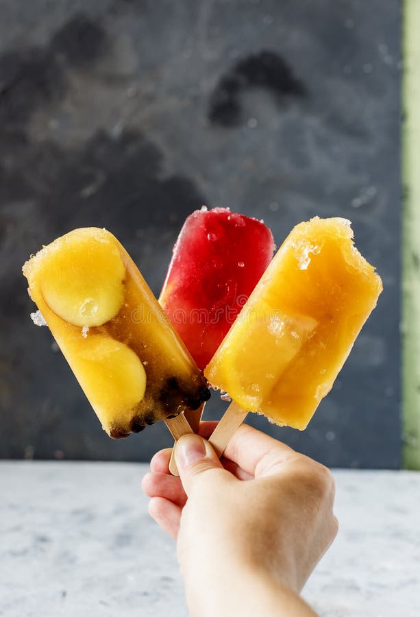 Cold popsicle stock photo. Image of strawberry, frozen - 75371254