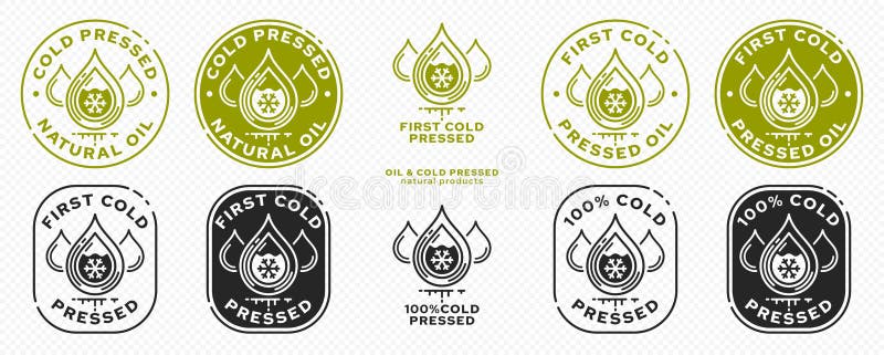 Sticker cold pressed oil stock vector. Illustration of natural - 198558926