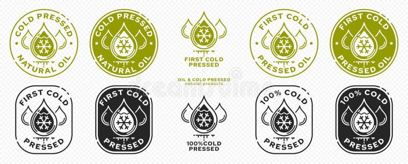 Cold Pressed Oil Stamp Package 3 Stock Vector - Illustration of mode ...