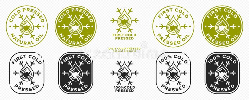 Sticker cold pressed oil stock vector. Illustration of natural - 198558926