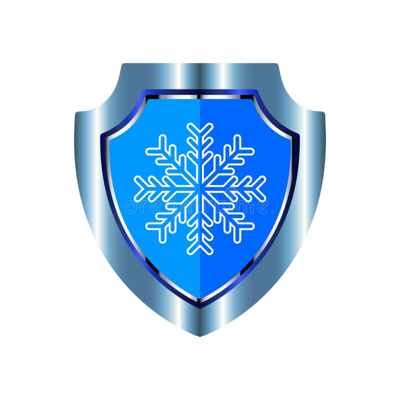 Cold Protection Icon. Vector Icon of a Blue Shield with a Snowflake ...