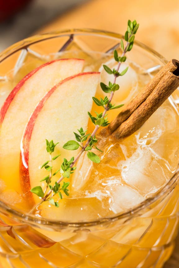 Cold Refreshing Apple Cider Smash Cocktail Stock Photo - Image of cider ...