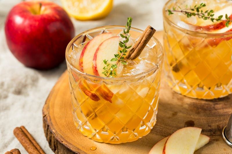 Cold Refreshing Apple Cider Smash Cocktail Stock Photo - Image of spice ...