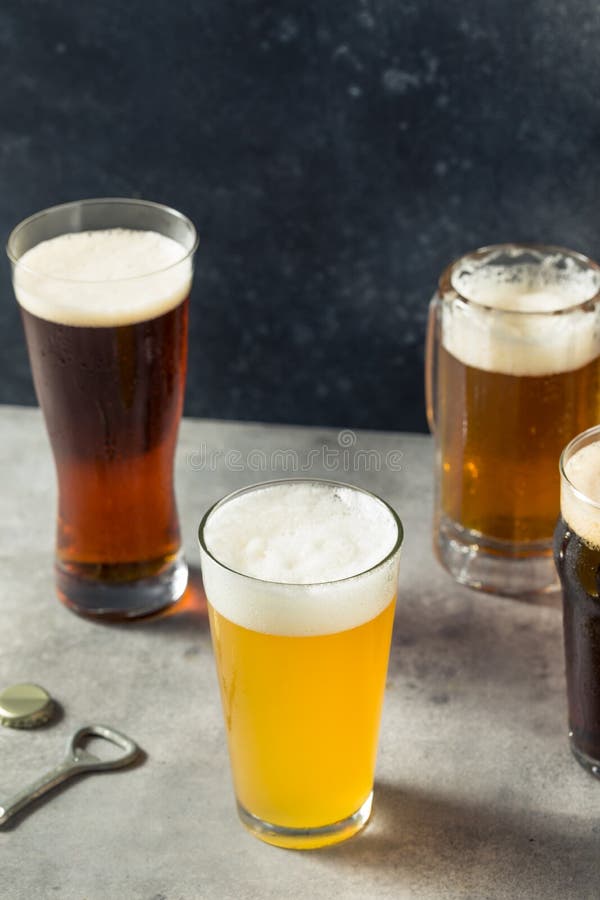 Assorted Beers on a Table, a Variety of Refreshing Brews for Beer ...