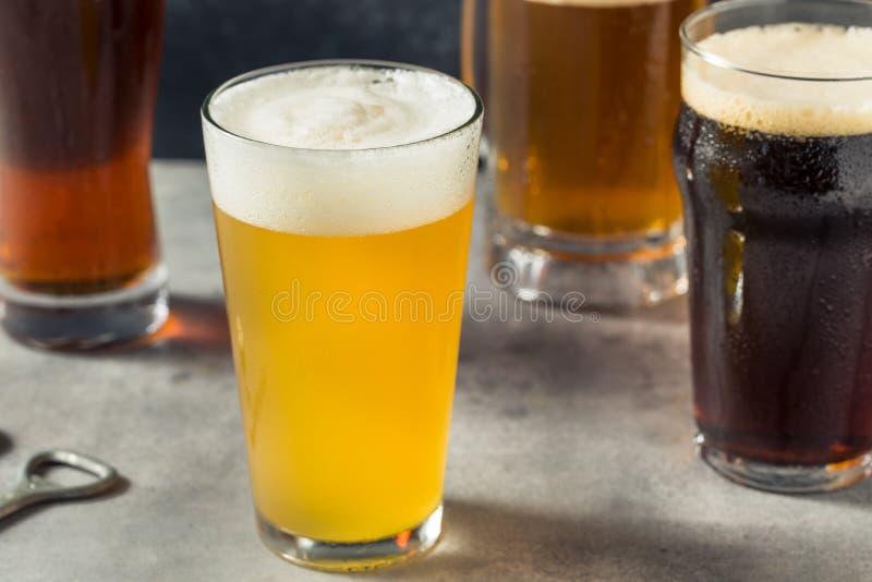 Cold Refreshing Assorted Craft Beers Stock Photo - Image of lager ...