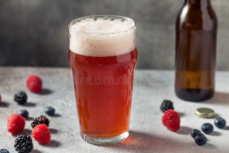 Cold Refreshing Berry Beer Shandy Stock Photo - Image of glass, booze ...