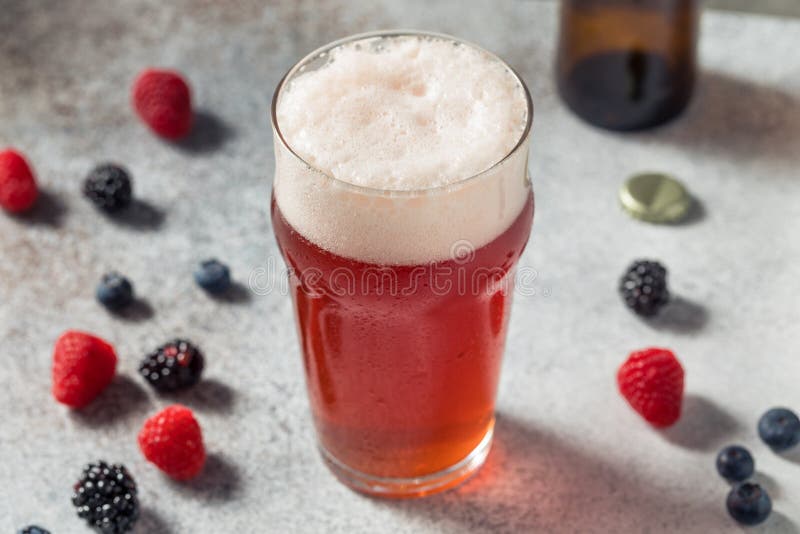 Cold Refreshing Berry Beer Shandy Stock Image - Image of glass, drink ...