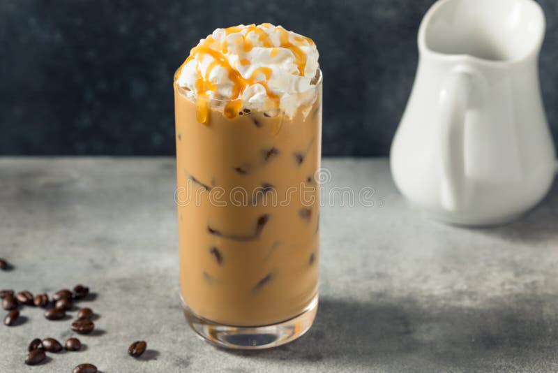 Cold Refreshing Caramel Iced Latte Stock Image - Image of cold, sweet ...