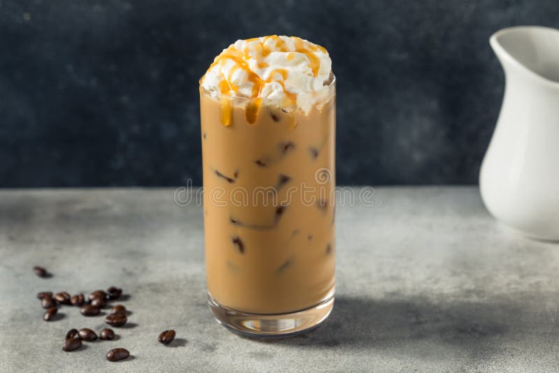 Cold Refreshing Caramel Iced Latte Stock Photo - Image of cappuccino ...