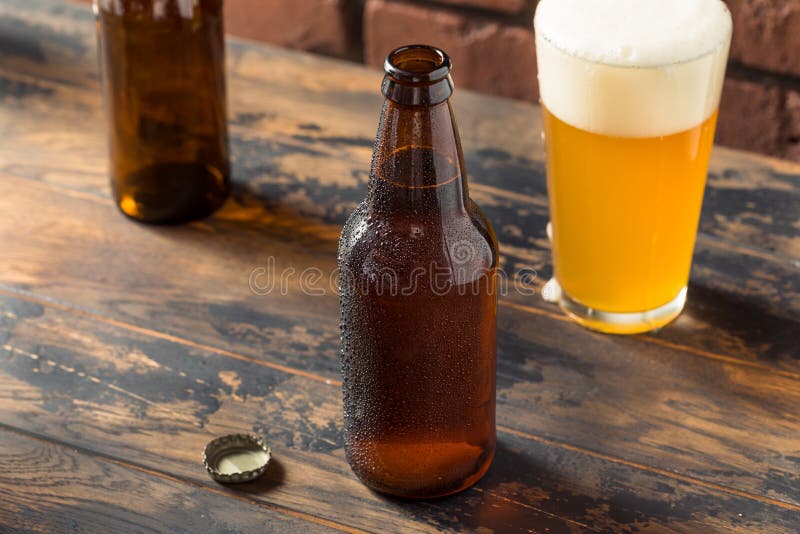 Cold Refreshing Craft Beer in a Bottle Stock Image - Image of liquid ...
