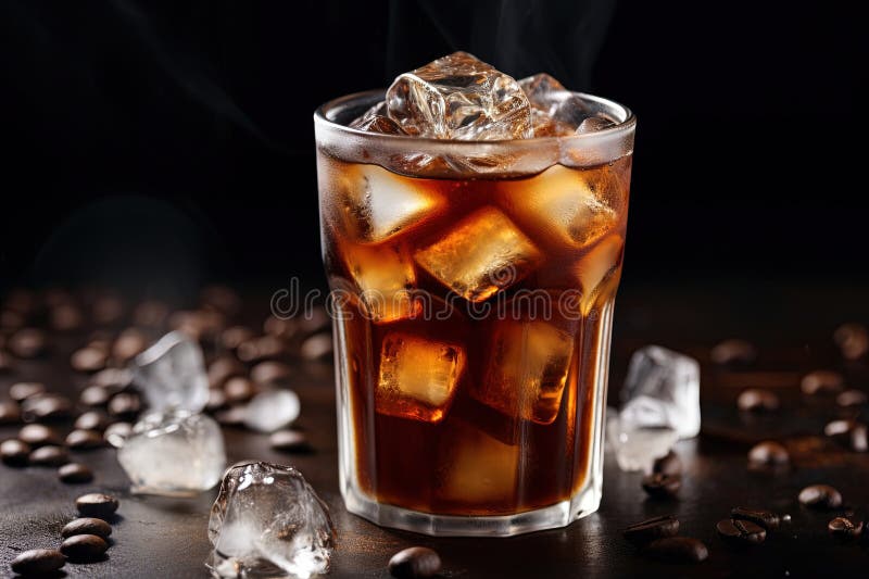 Cold Refreshing Iced Cold Brew Coffee Stock Illustration - Illustration ...