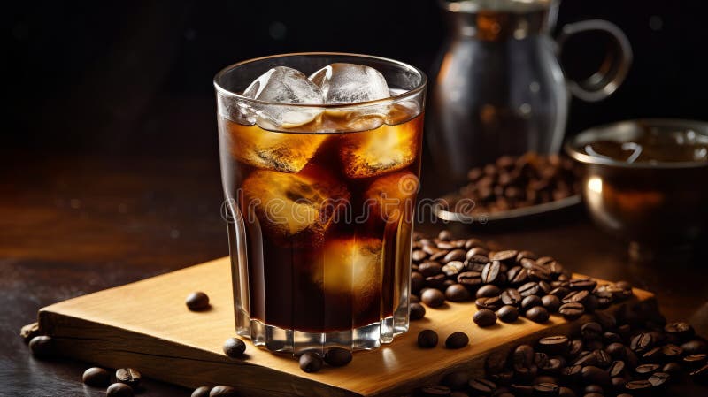 Cold Refreshing Iced Cold Brew Coffee. Generative AI Stock Illustration ...