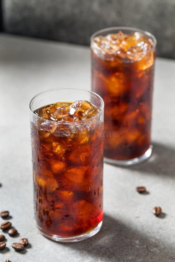 Cold Refreshing Orange Juice and Coffee Drink Stock Photo - Image of ...