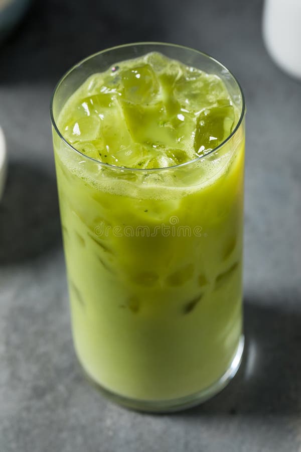 Hot Japanese Matcha Green Tea Latte in Orange Cup Isolated on ...
