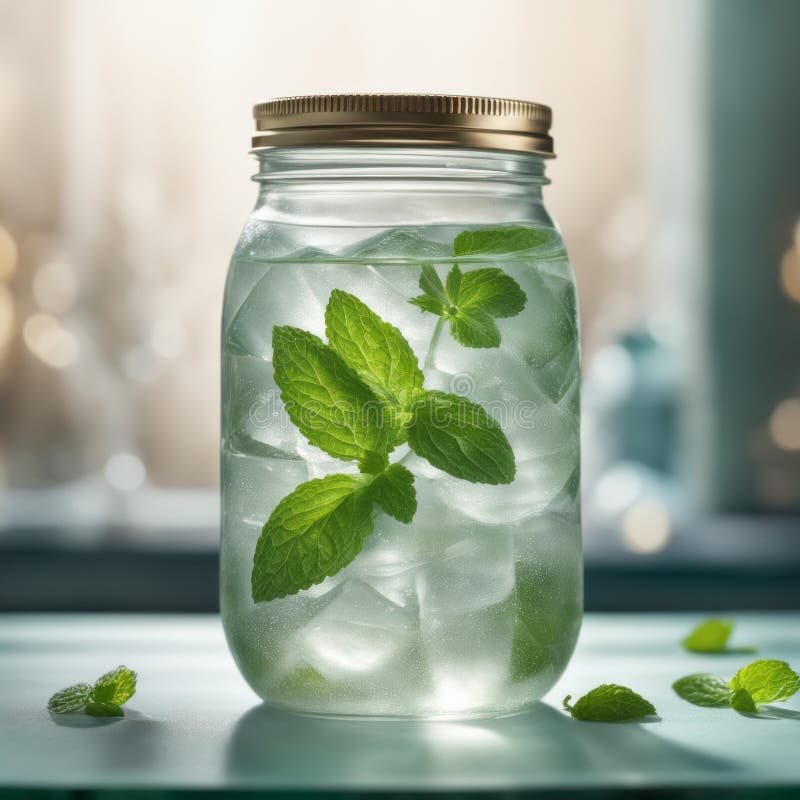 Cold and Refreshing Infused Water with Lime, Ginger, Mint and Ice in ...