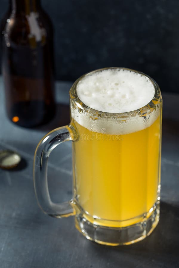 Cold Refreshing Lager Beer in a Mug Stock Photo - Image of liquid ...