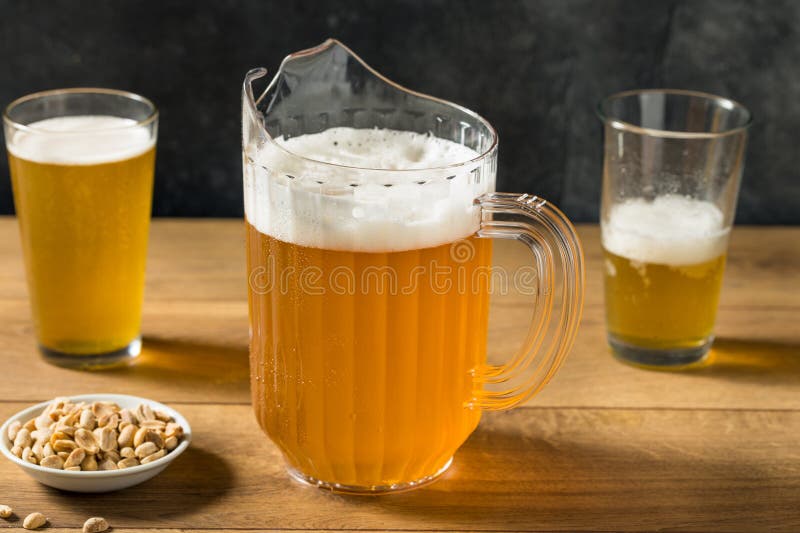 Cold Refreshing Lager Beer in a Pitcher Stock Photo - Image of brewed ...