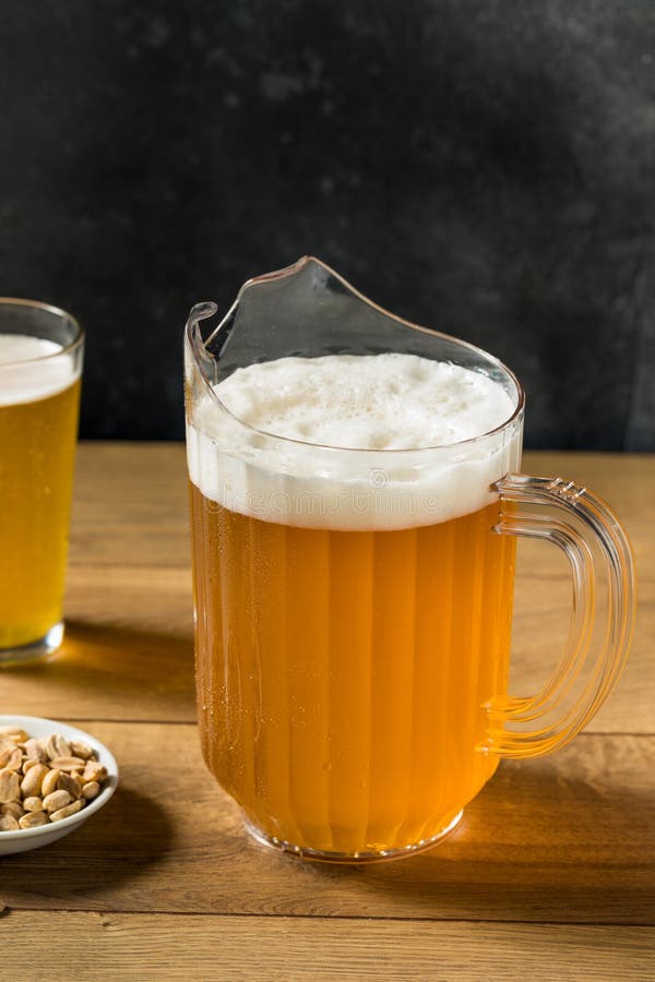 Cold Refreshing Lager Beer in a Pitcher Stock Image - Image of brewery ...