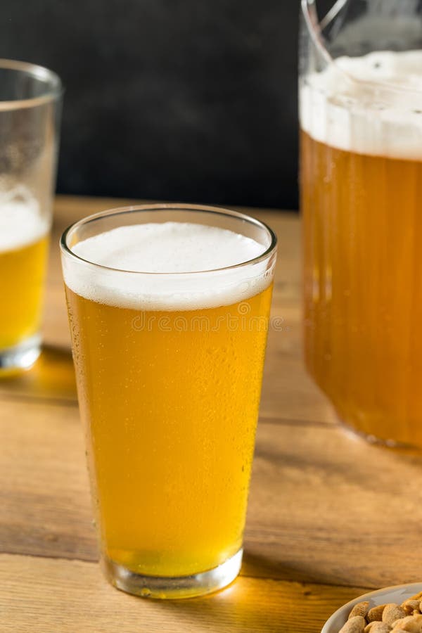 Cold Refreshing Lager Beer in a Pitcher Stock Image - Image of bubbles ...