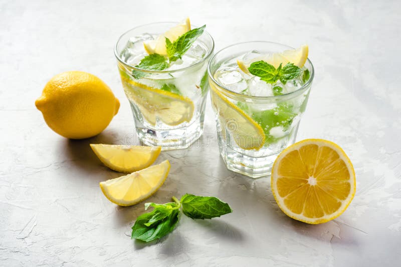 Cold Refreshing Lemonade or Mojito. Stock Image - Image of cool, fruit ...