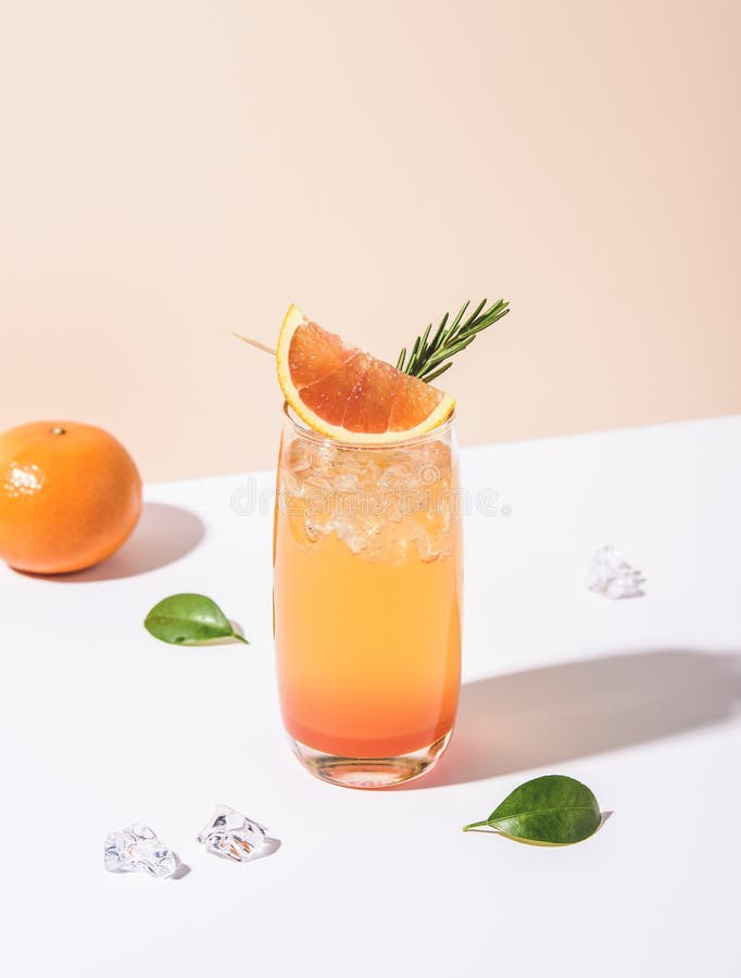 Orange Punch Cocktail at Summer Beach Bar. Stock Image - Image of juice ...