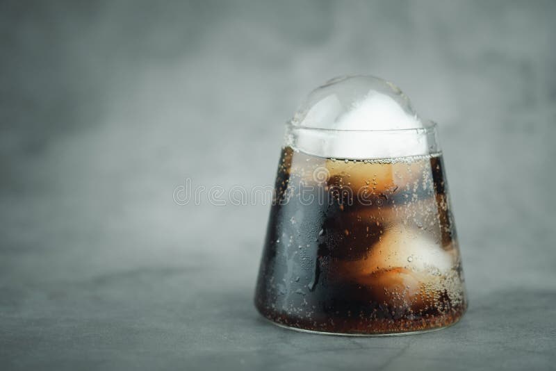 Cold Soft Drink Refreshing Pop Flavoured with Ice Cubes Stock Image ...