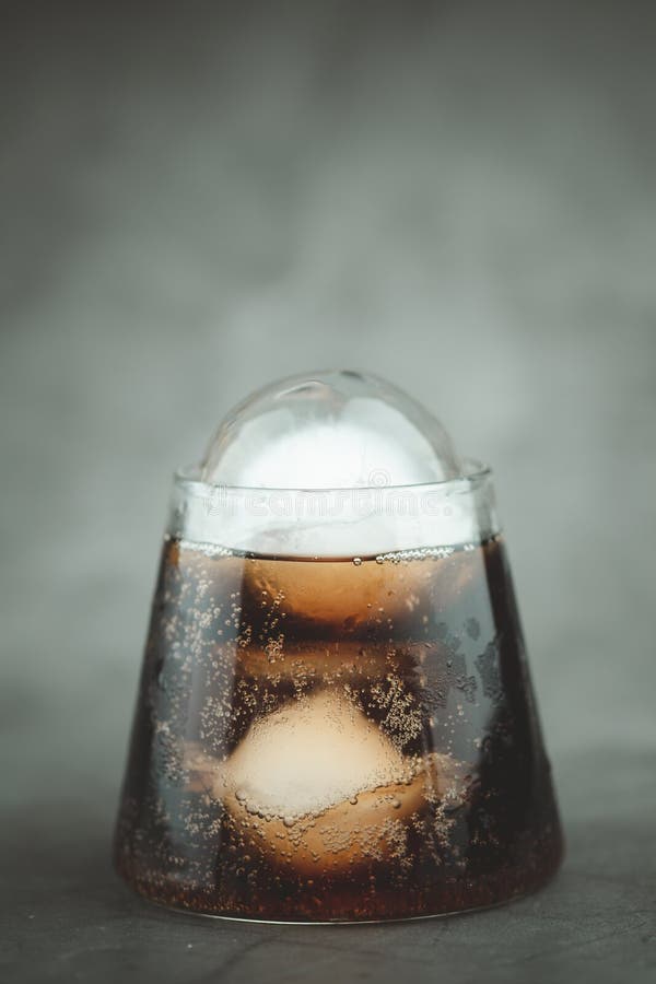 Cold Soft Drink Refreshing Pop Flavoured with Ice Cubes Stock Image ...
