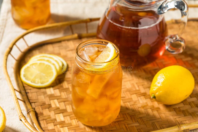 Cold Refreshing Southern Sweet Iced Tea Stock Photo - Image of herb ...