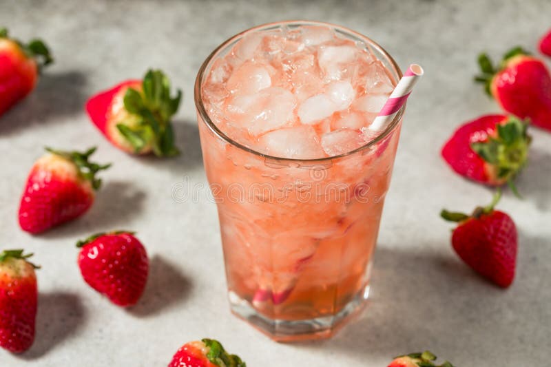 Cold Refreshing Strawberry Soda Stock Photo - Image of summer, cola ...