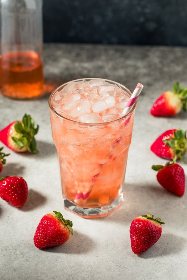 Cold Refreshing Strawberry Soda Stock Image - Image of water, summer ...
