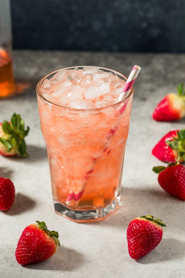 Cold Refreshing Strawberry Soda Stock Image - Image of cool, alcohol ...