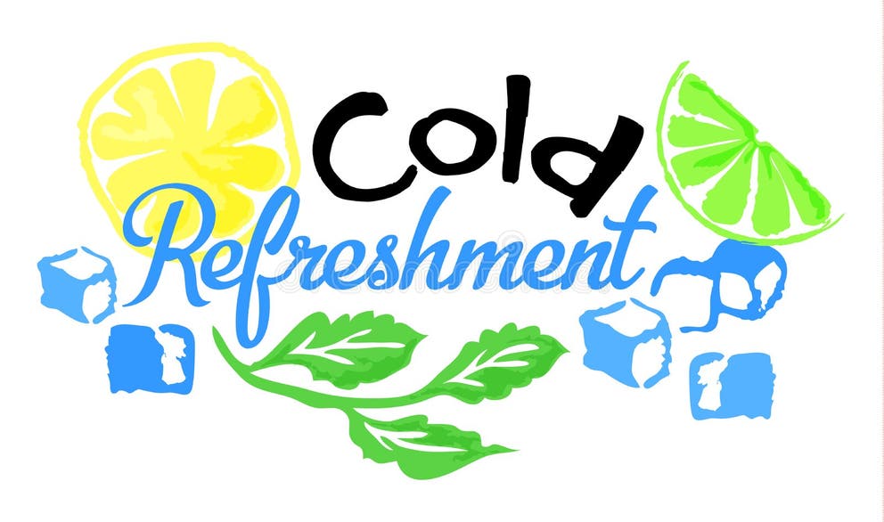 Cold Refreshment Sticker in Watercolor Style Stock Vector ...