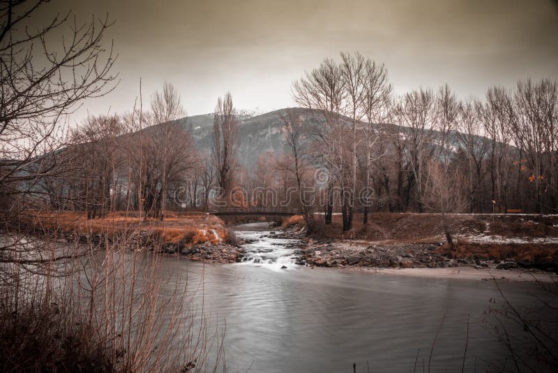 Cold River morning stock photo. Image of grey, fantasy - 135056202