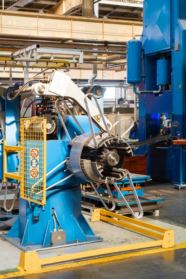 Cold Rolled Steel Coil on Decoiler of Machine in Metalwork ...