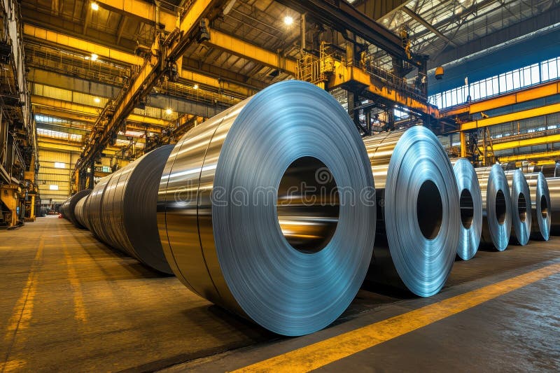 Cold Rolled Steel Coil or Stainless Steel Sheets at Storage Area in ...