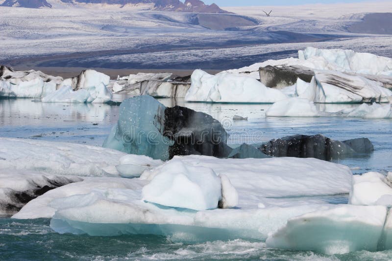 Cold Scene of White Ice on the Ocean Water Stock Photo - Image of ...