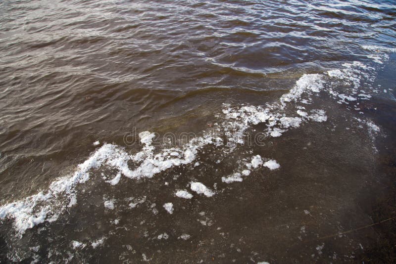 Cold Sea Water Wave with Ice Texture Stock Image - Image of coast, lake ...